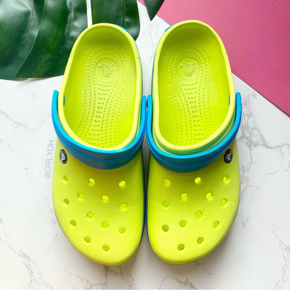 Crocs Crocband Tennis Ball Green Yellow Blue Shoes M9… - Gem